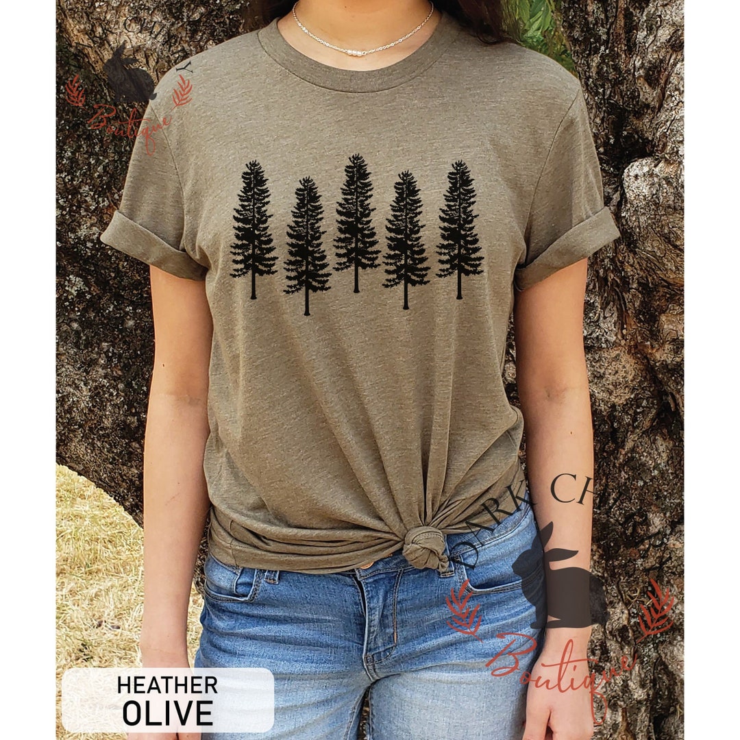 Pine Trees Shirt, Shirt With Pines, Camping Shirt, Hiking T-shirt ...