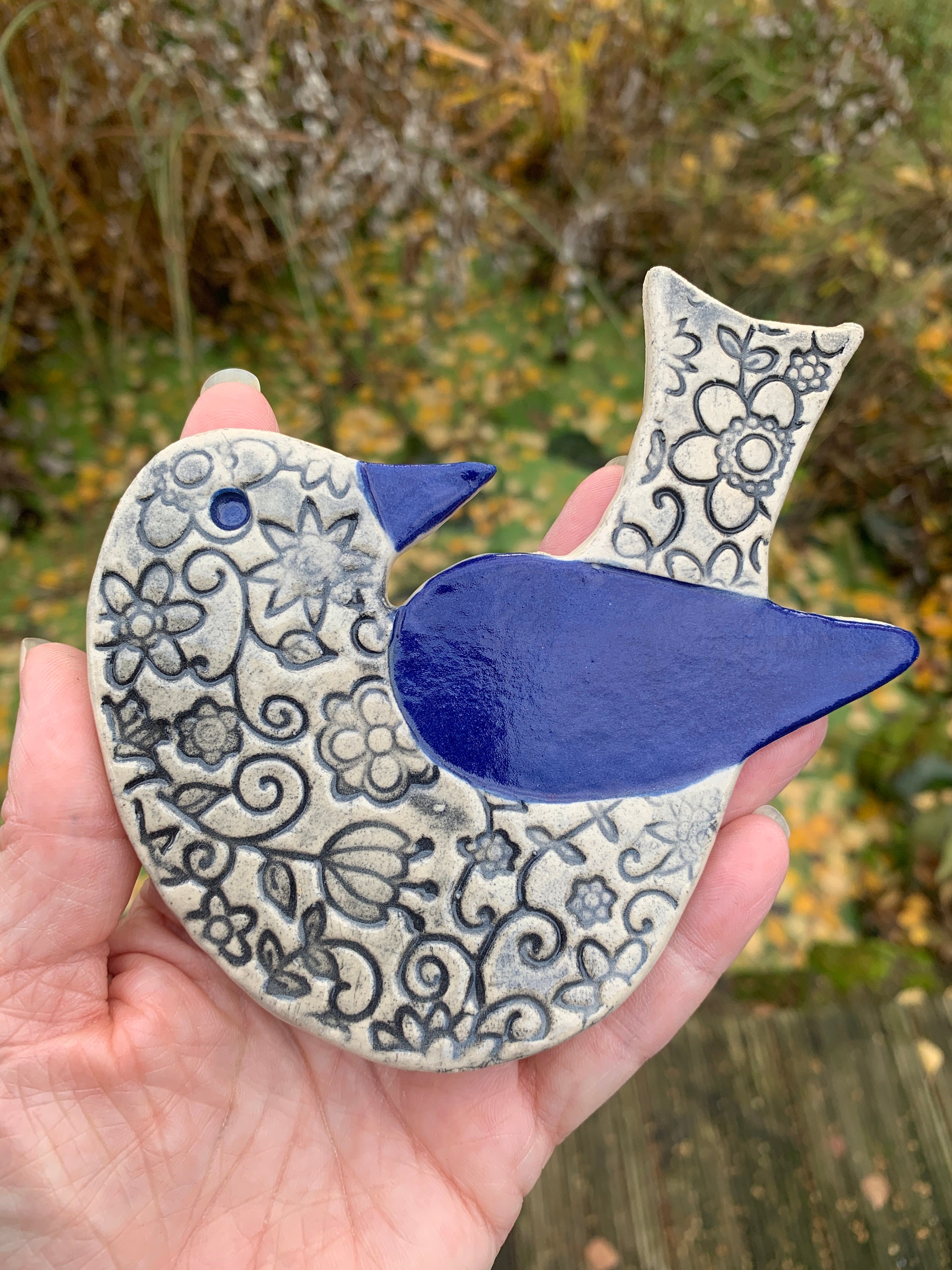Ceramic Bird Garden Ornament / Cane Topper - Etsy
