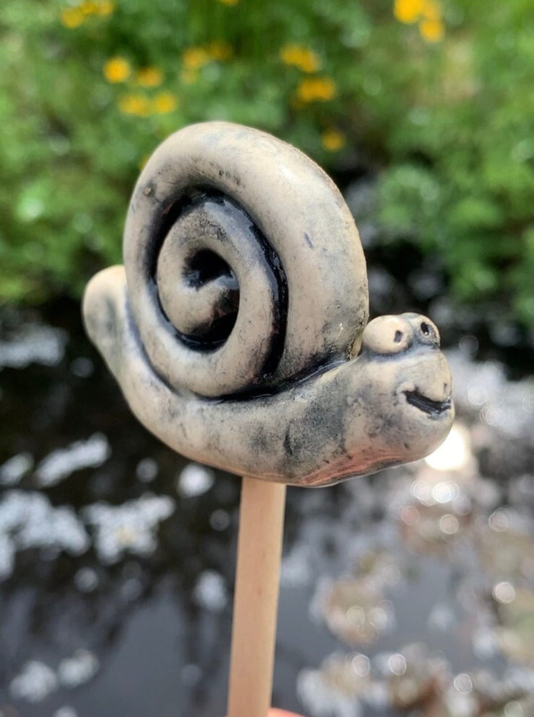 Ceramic Snail Garden Ornament - Cane Stopper - Etsy