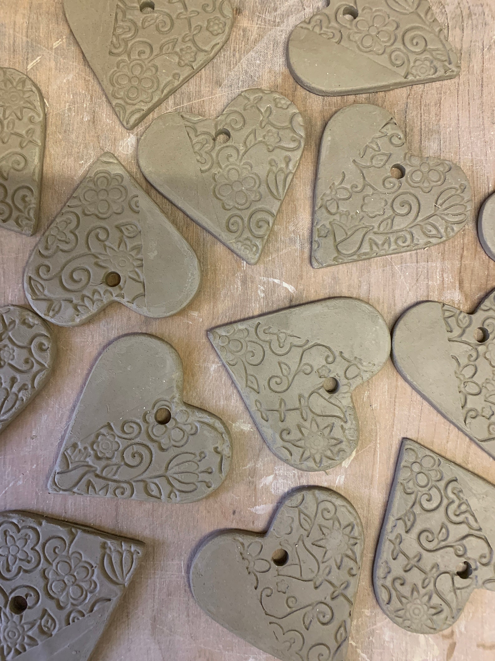 Ceramic Heart Embossed Hanging Christmas Decoration - Etsy
