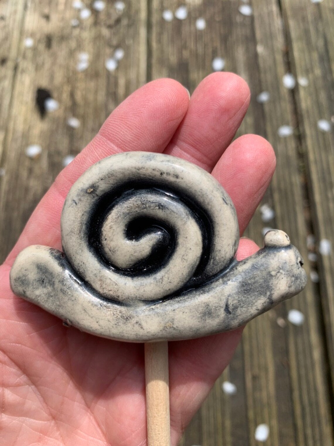 Ceramic Snail Garden Ornament - Cane Topper - Etsy