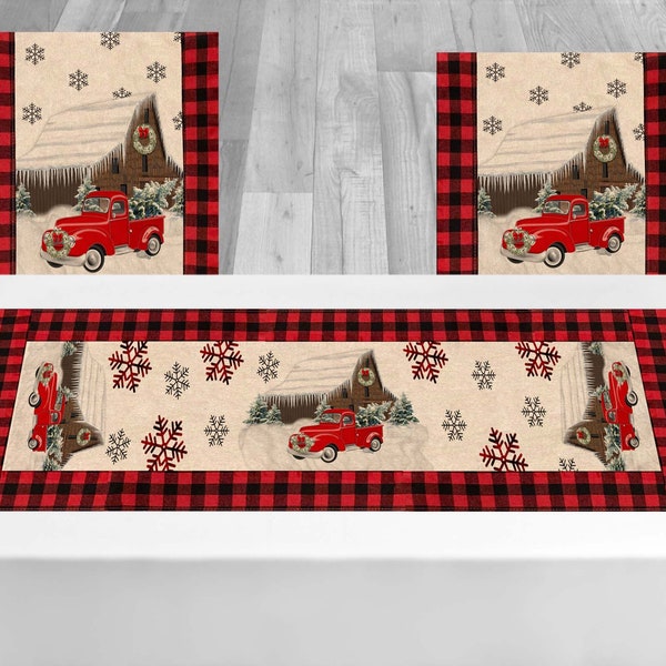 Red Truck Table Runners - Etsy