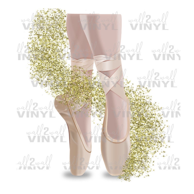 Hand Drawn Ballet Shoes Gold Digital Design for Sublimation - Etsy