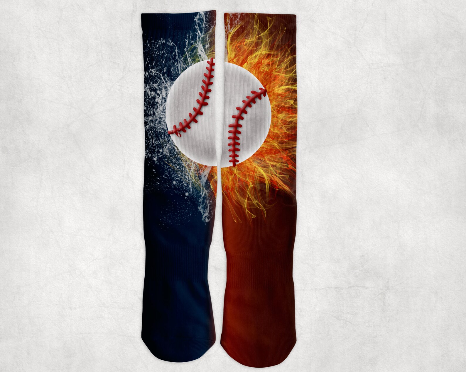 Fire and Ice Baseball Sock Digital Design for Sublimation - Etsy