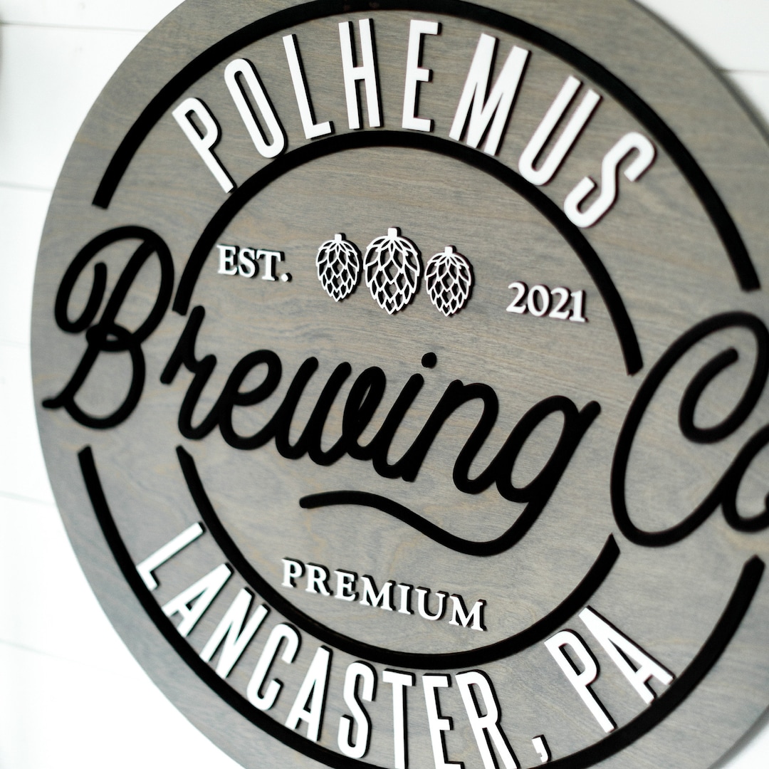 Personalized Brewing Company Sign, Custom Bar Sign, Home Bar Brewery ...