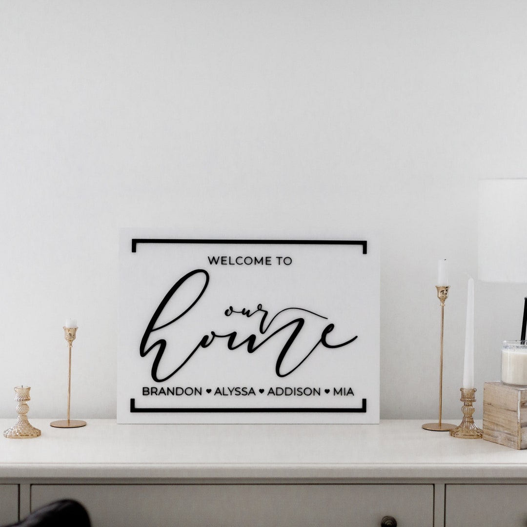 Custom Wood Welcome Sign Entryway Sign 3D Sign Personalized ...