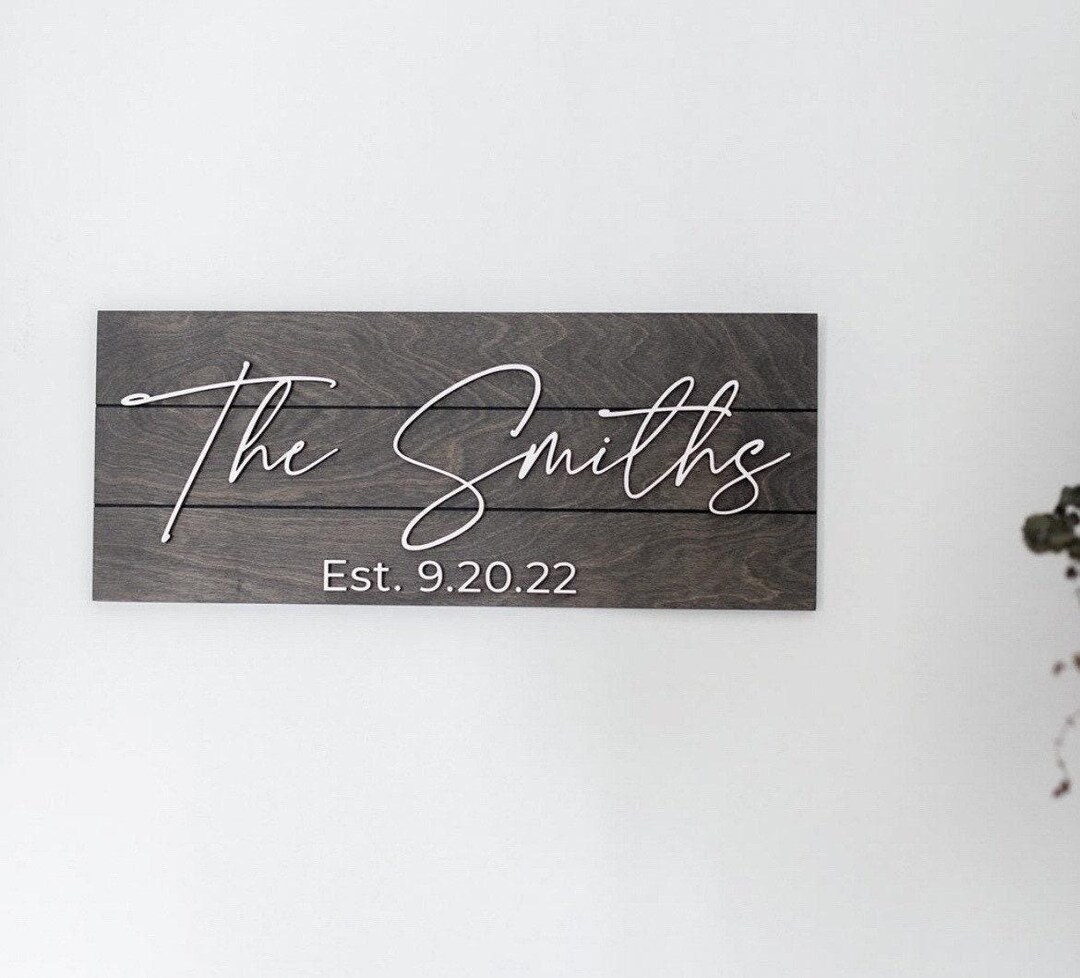 Family Name Sign, Custom Wood Sign, 3D Sign, Personalized Wedding Gift ...