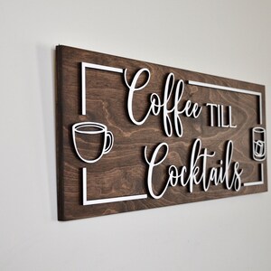 Coffee Till Cocktails Sign, Coffee Bar Sign, Pallet Sign, Custom Wood ...