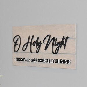 O Holy Night Sign, Christmas Sign, Custom Wood Holiday Sign, Minimalist ...