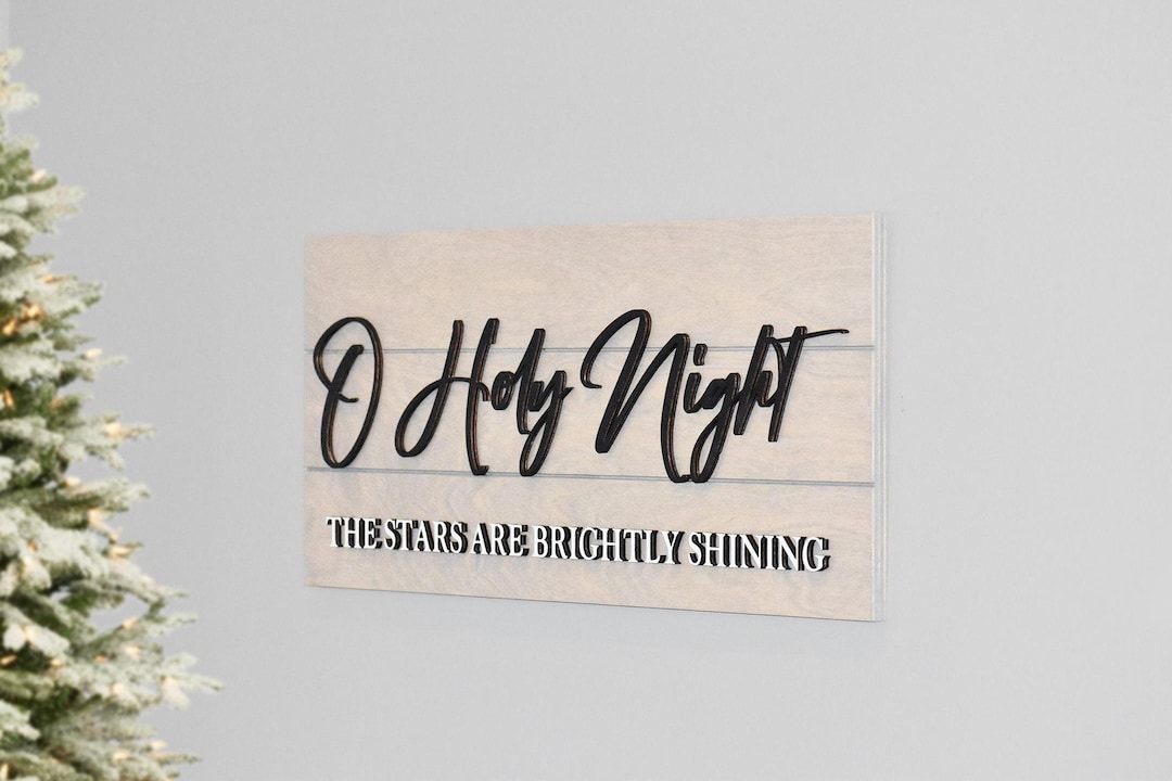 O Holy Night Sign, Christmas Sign, Custom Wood Holiday Sign, Unique ...
