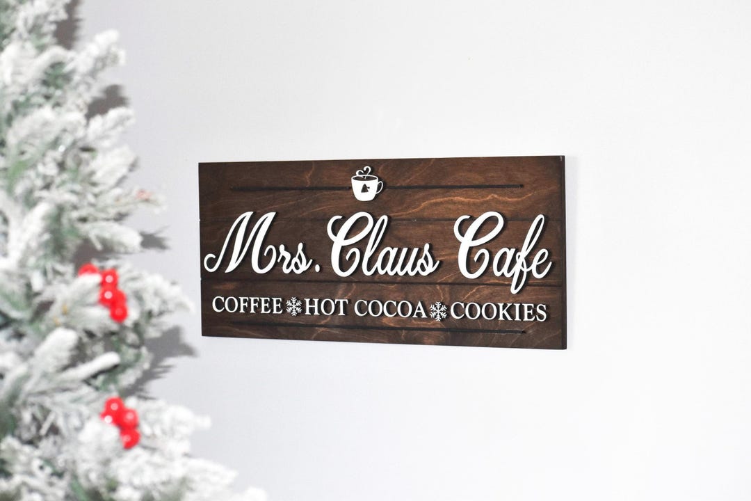 Christmas Pallet Sign ,coffee Bar Sign, Mrs Claus Cafe Sign, 3D Sign ...