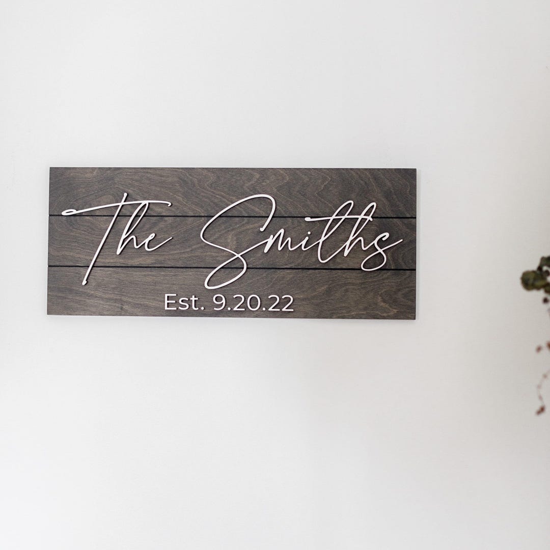 3D Family Name Sign, Custom Wood Sign, 3D Sign, Personalized Wedding ...