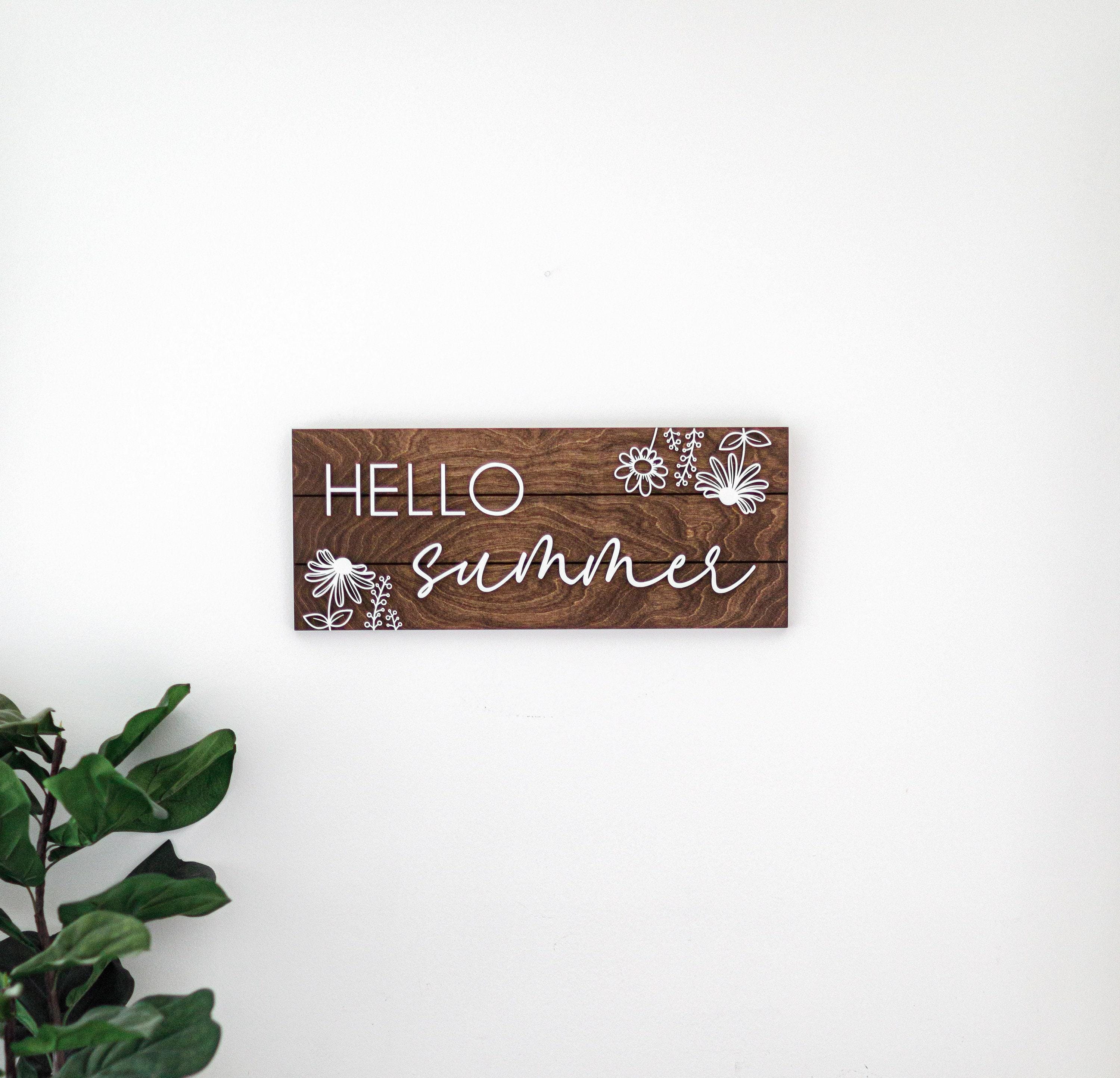 Hello Summer Sign, Custom Wood Summer Sign, 3D Sign, Seasonal Decor ...