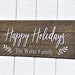 Custom Wood Sign 3D Sign Custom Christmas Gift Happy Holidays Name Sign ...