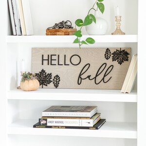 Hello Fall Sign, Seasonal Decor, Custom Wood Sign, 3D Sign ...
