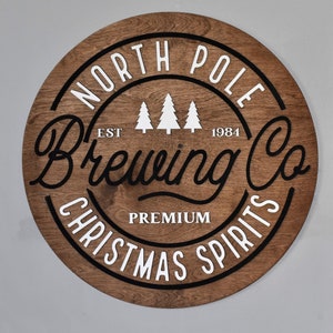 North Pole Brewing Company Sign Christmas Bar Sign Custom - Etsy