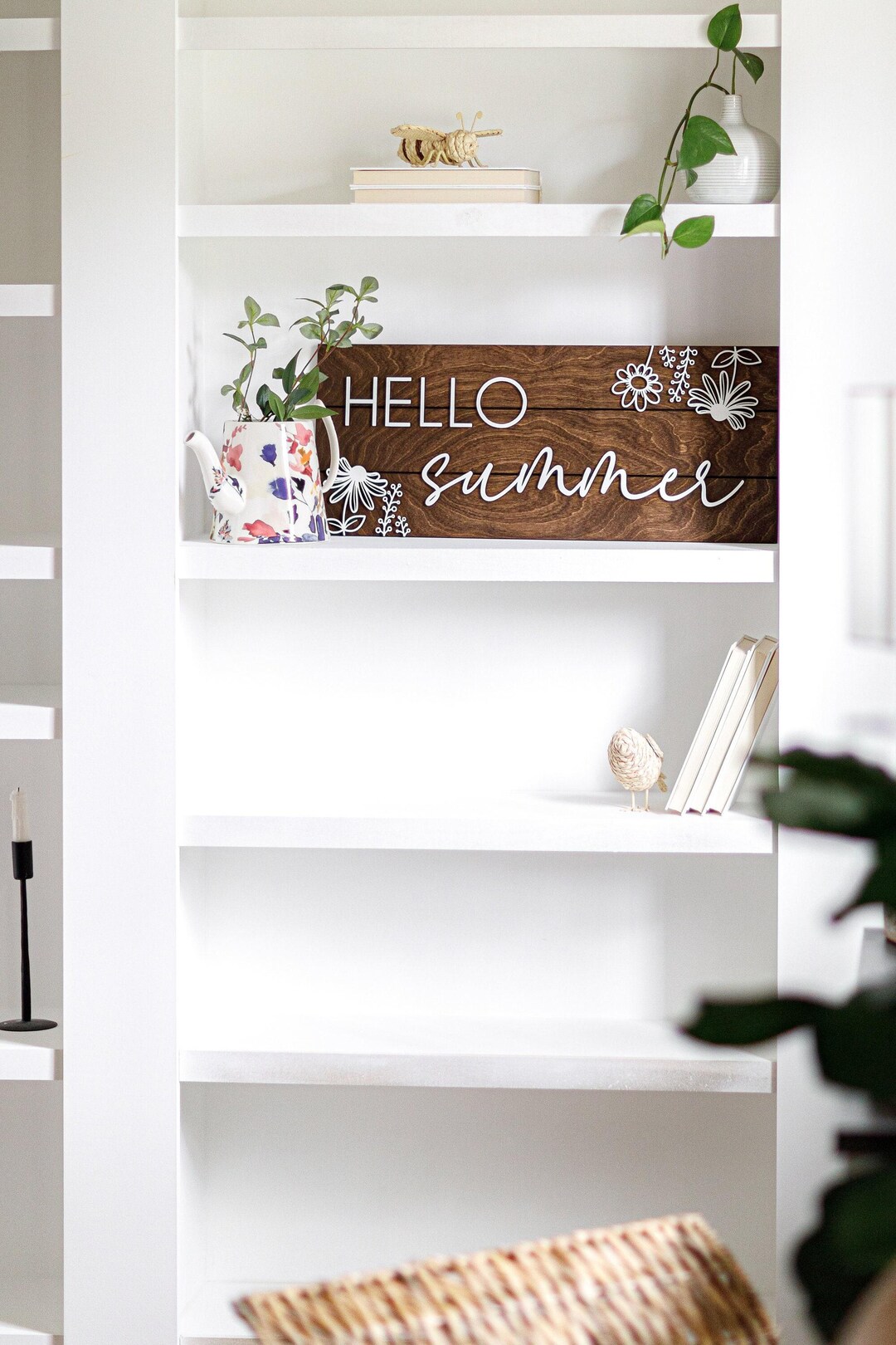 Hello Summer Sign, Custom Wood Summer Sign, 3D Sign, Seasonal Decor ...