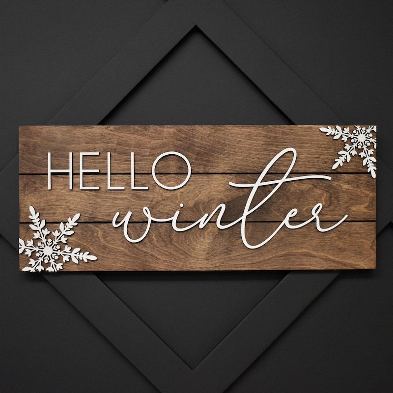 Hello Winter Sign - Etsy