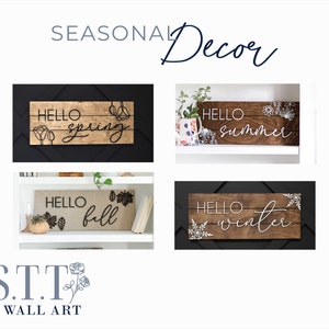 Hello Fall Sign, Seasonal Decor, Custom Wood Sign, 3D Sign ...