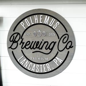 Personalized Brewing Company Sign, Custom Bar Sign, Home Bar Brewery ...