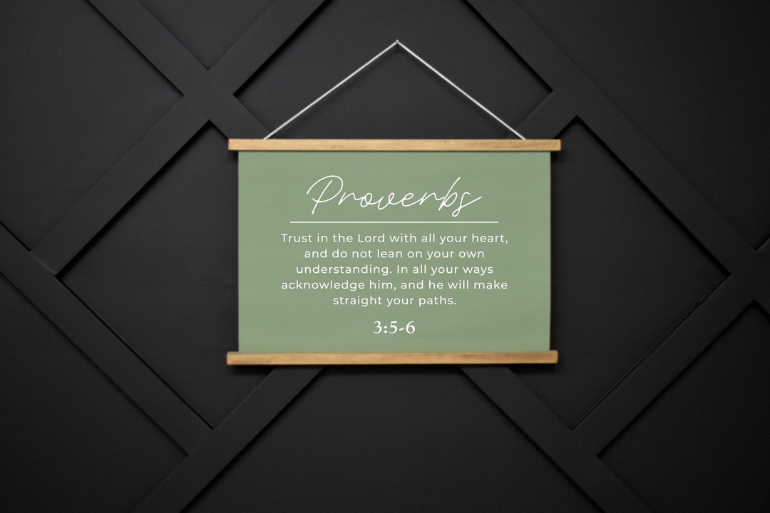 Scripture Sign Proverbs Canvas Hanging Canvas Sign Wood Frame Sign ...