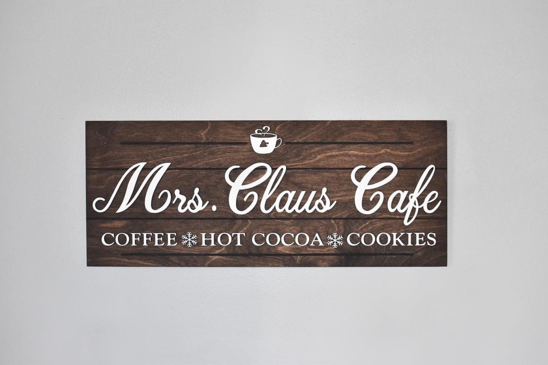 Christmas Pallet Sign ,coffee Bar Sign, Mrs Claus Cafe Sign, 3D Sign ...