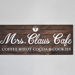 Christmas Pallet Sign ,coffee Bar Sign, Mrs Claus Cafe Sign, 3D Sign ...