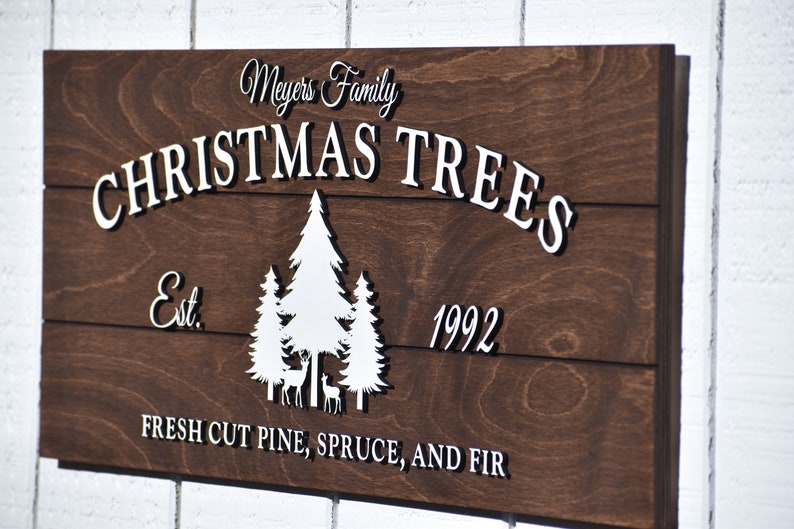 Christmas Tree Sign Custom Wood Sign 3D Sign Custom - Etsy