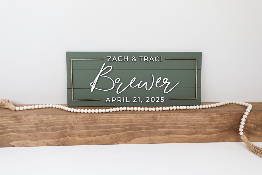 Family Name Sign 3D – Custom Last Name Plaque With First Names & Date ...