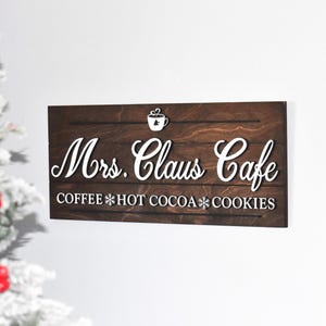 Christmas Pallet Sign ,coffee Bar Sign, Mrs Claus Cafe Sign, 3D Sign ...