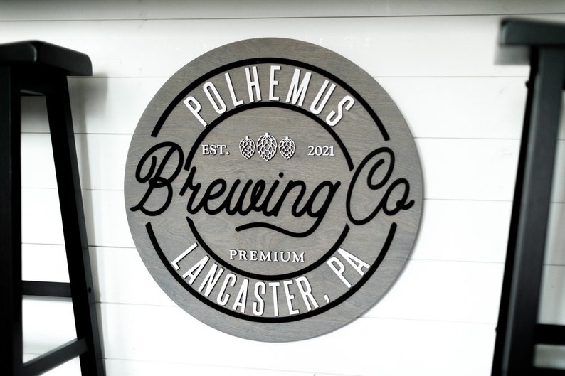 Personalized Brewing Company Sign Custom Bar Sign Home Bar - Etsy
