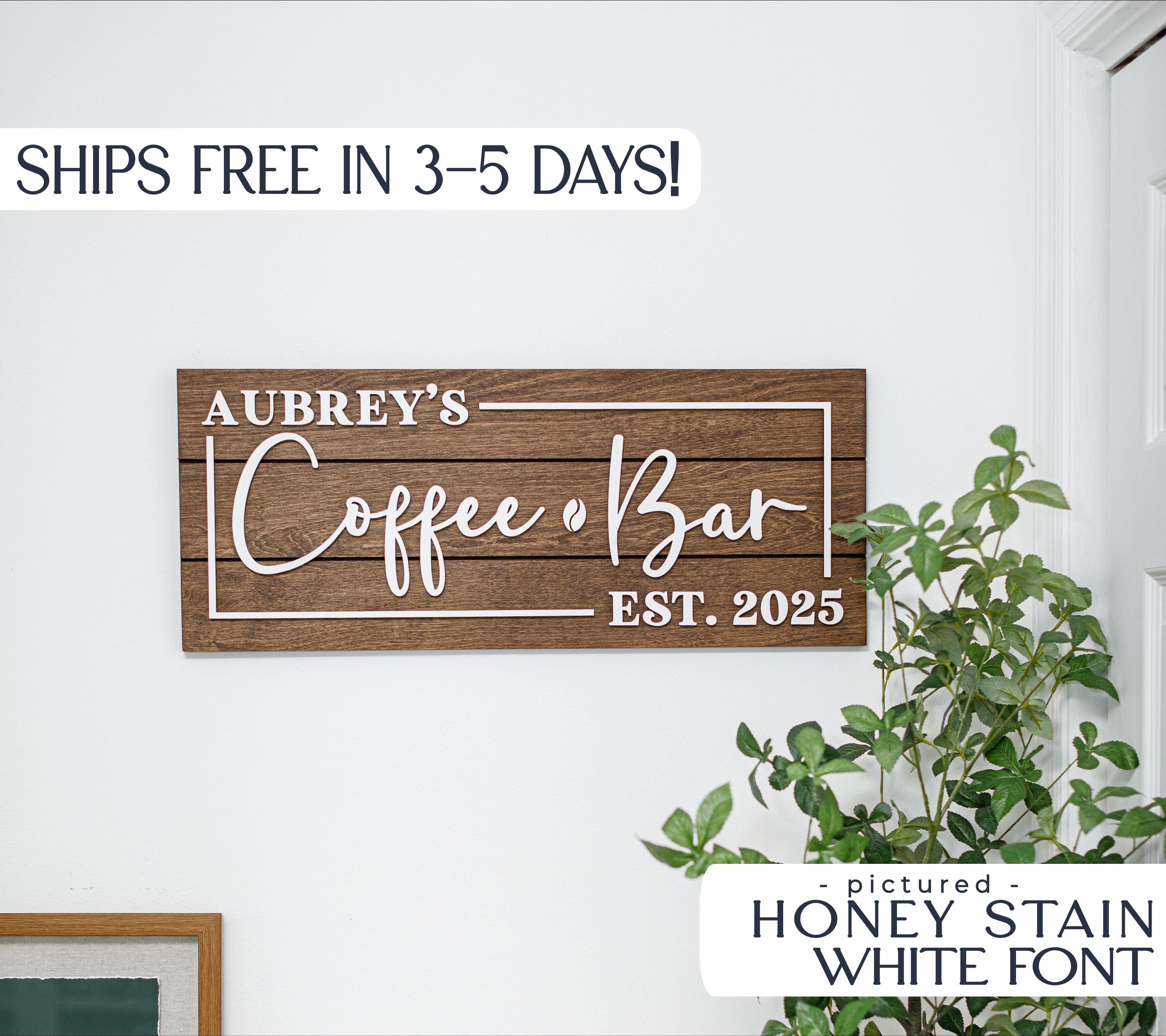 Coffee Bar Name Sign, Coffee Bar Sign, Custom Wood Sign, 3D Sign ...