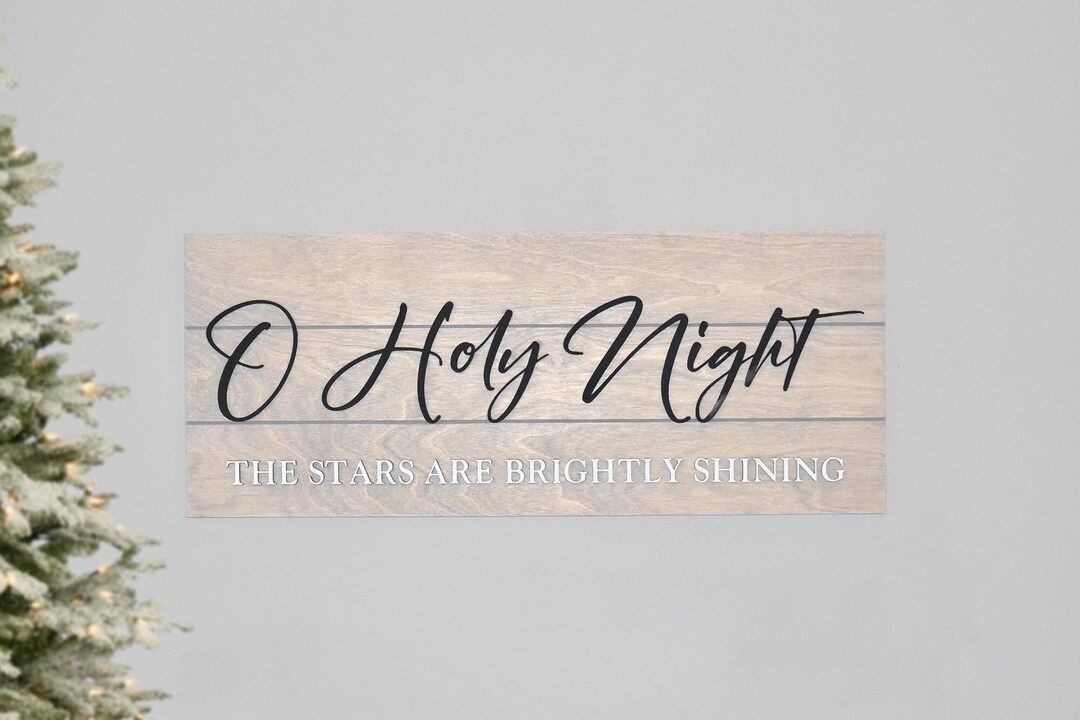 O Holy Night Sign, Christmas Sign, Custom Wood Holiday Sign, Minimalist ...