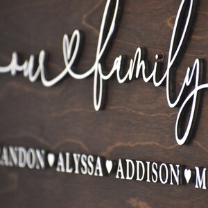 Family Name Sign, Connected Heart Our Family Sign, Custom Wood Sign, 3D ...