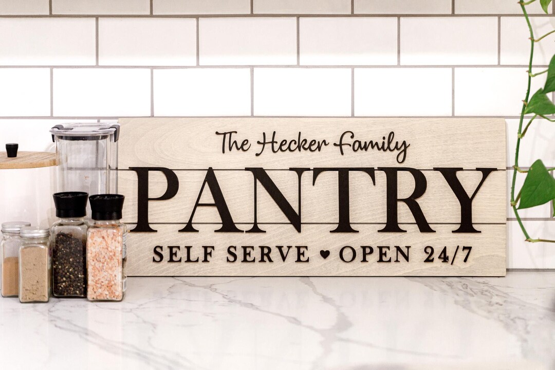 Pantry Sign, Custom Kitchen Sign, Personalized Pantry Sign, Custom Wood ...