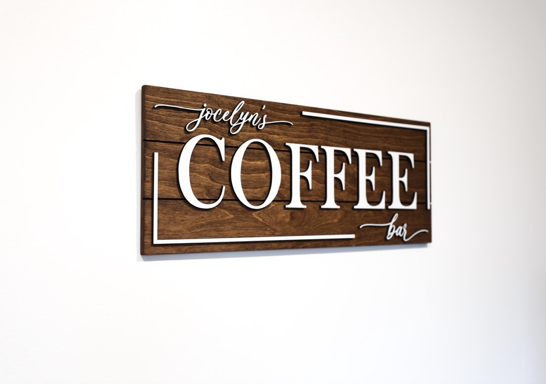 Pallet Sign - Coffee Bar Sign - Custom Wood Sign - 3D Sign ...