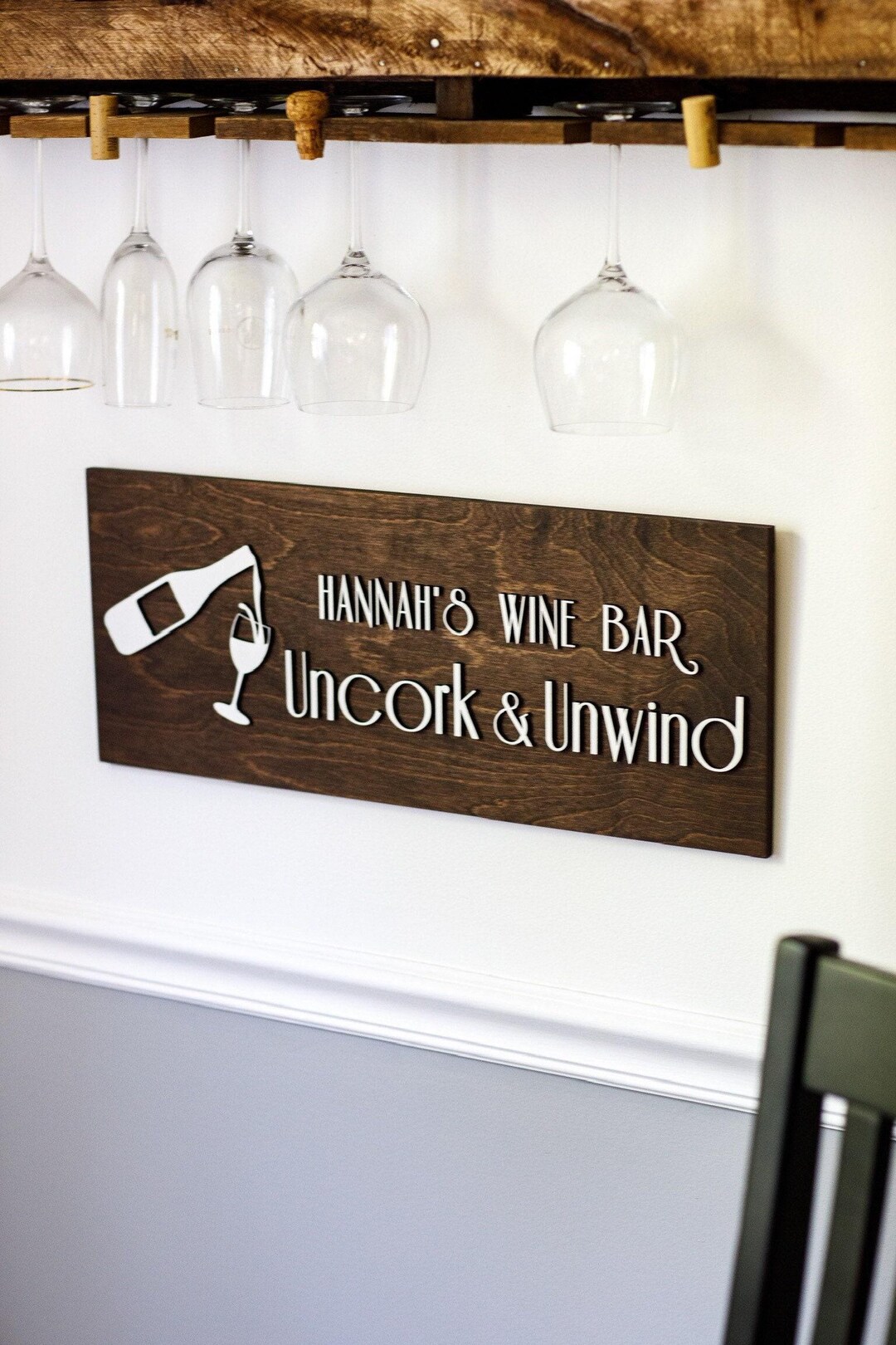 Wine Bar Sign, Kitchen Sign, Custom Wood Sign, 3D Sign, Personalized ...