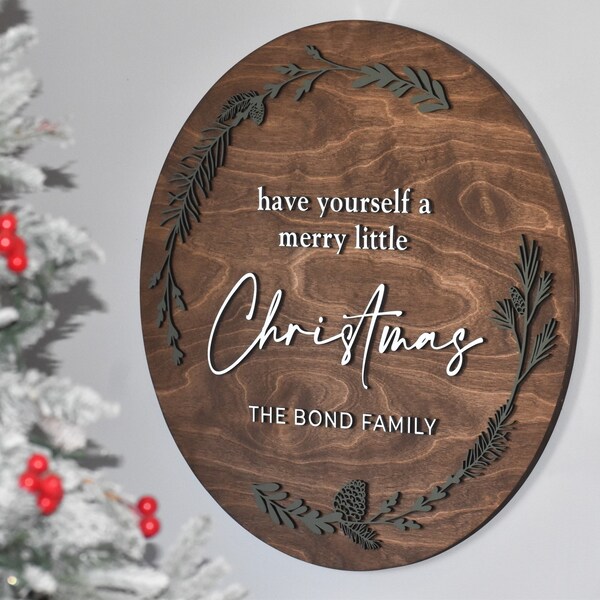 Round Christmas Sign - Etsy