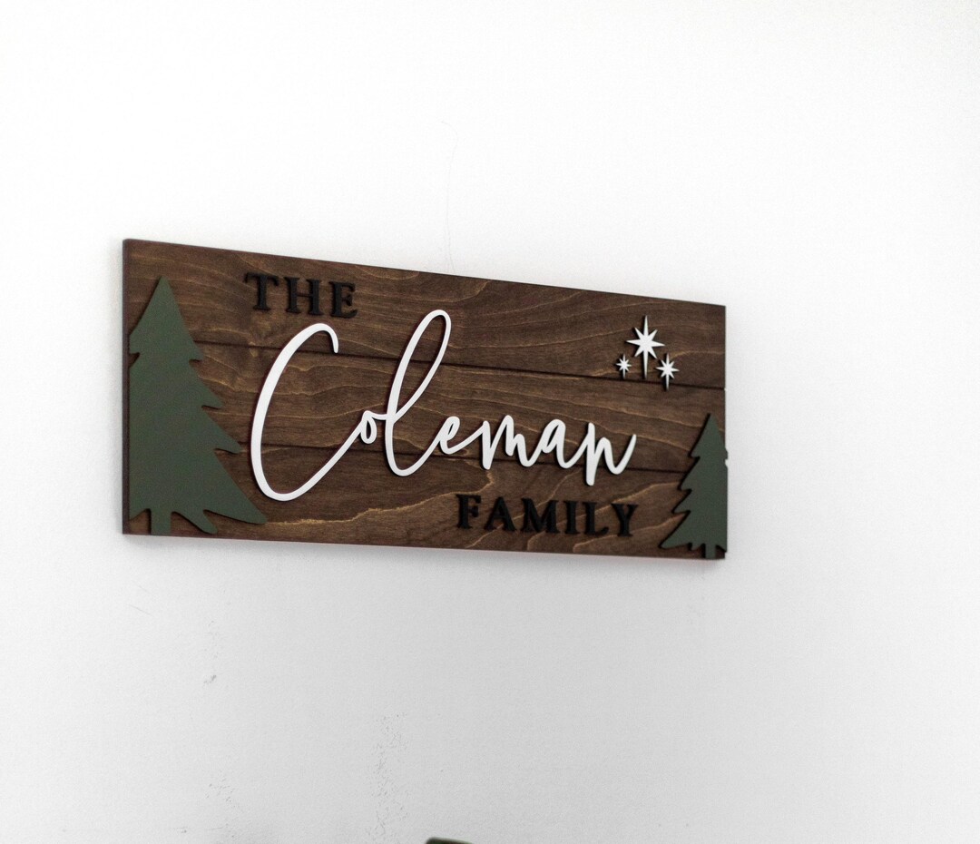 Christmas Sign - Custom Wood Sign - 3D Sign - Custom Family Name Sign ...