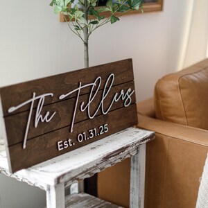 Custom Wood Family Name Sign, Personalized Last Name Sign, Rustic Home ...