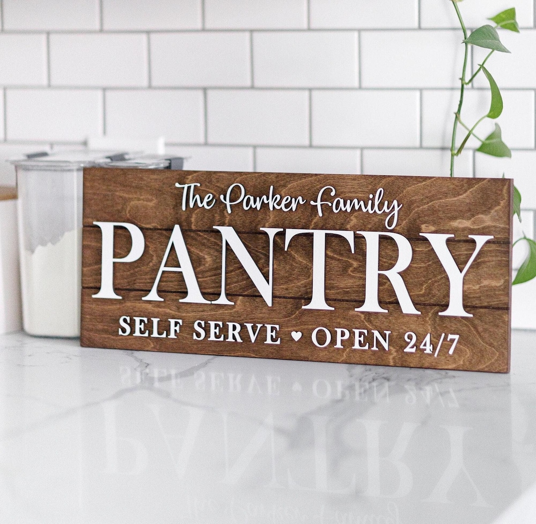 Pantry Sign, Personalized Kitchen Sign, Custom Pantry Sign, Pantry Wood ...