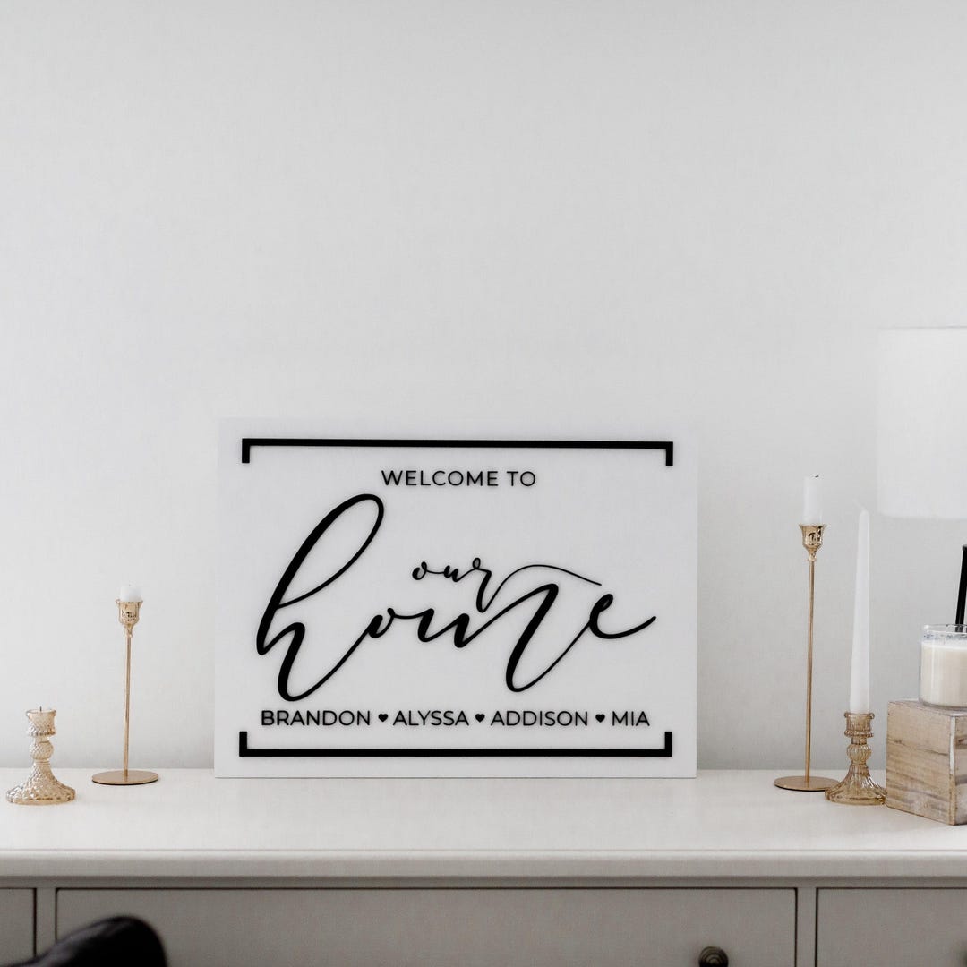 Custom Wood Welcome Sign Entryway Sign - 3D Sign - Personalized ...