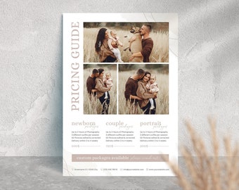 Price List Template for Photographers Photoshop PSD - Etsy