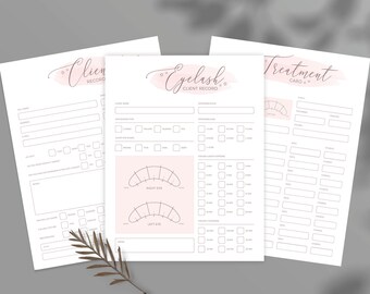 Lash Client Record Card - Etsy