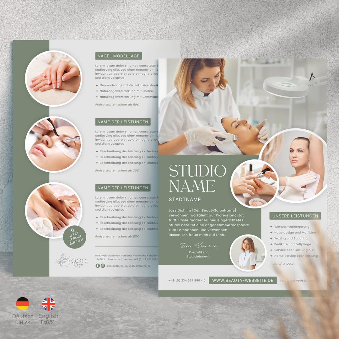 Beauty Flyer Template Vorlage, Salon Flyer Für Kosmetikstudio, Beauty ...