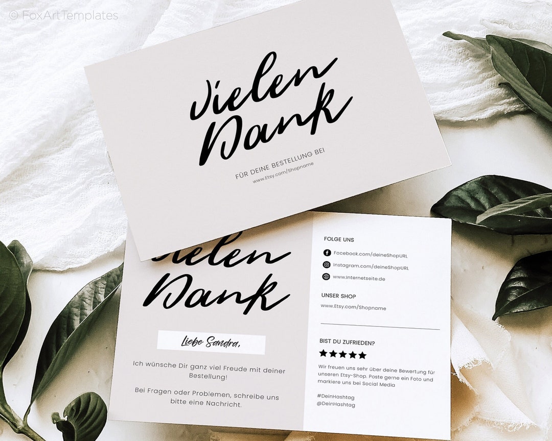 Danke Für Deine Bestellung Karte Für Kunden Als Paketbeilage - Etsy