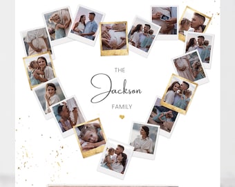 Custom Heart Photo Collage Template Heart Shaped Photo Collage Wedding ...