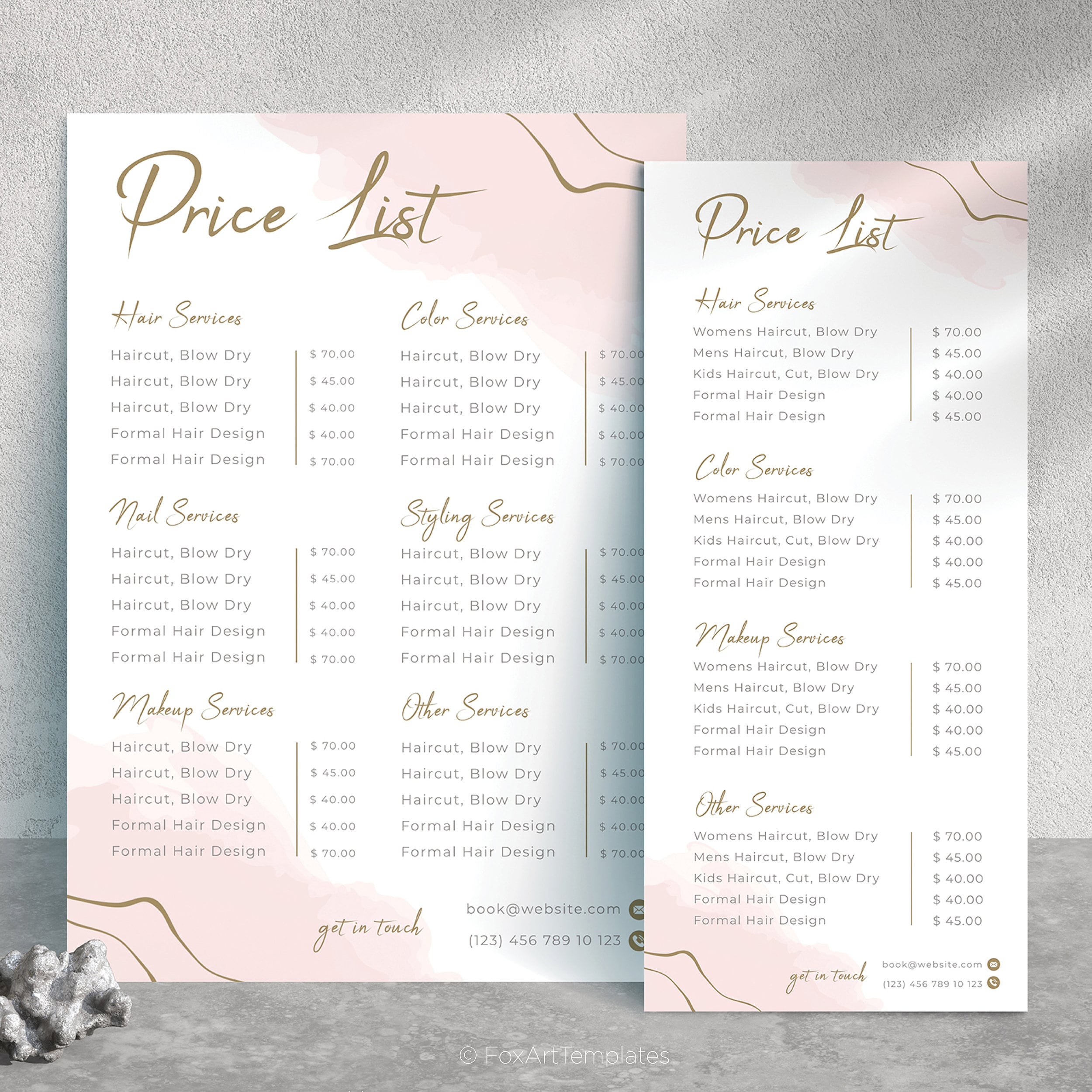 Wedding Hair Price List Template