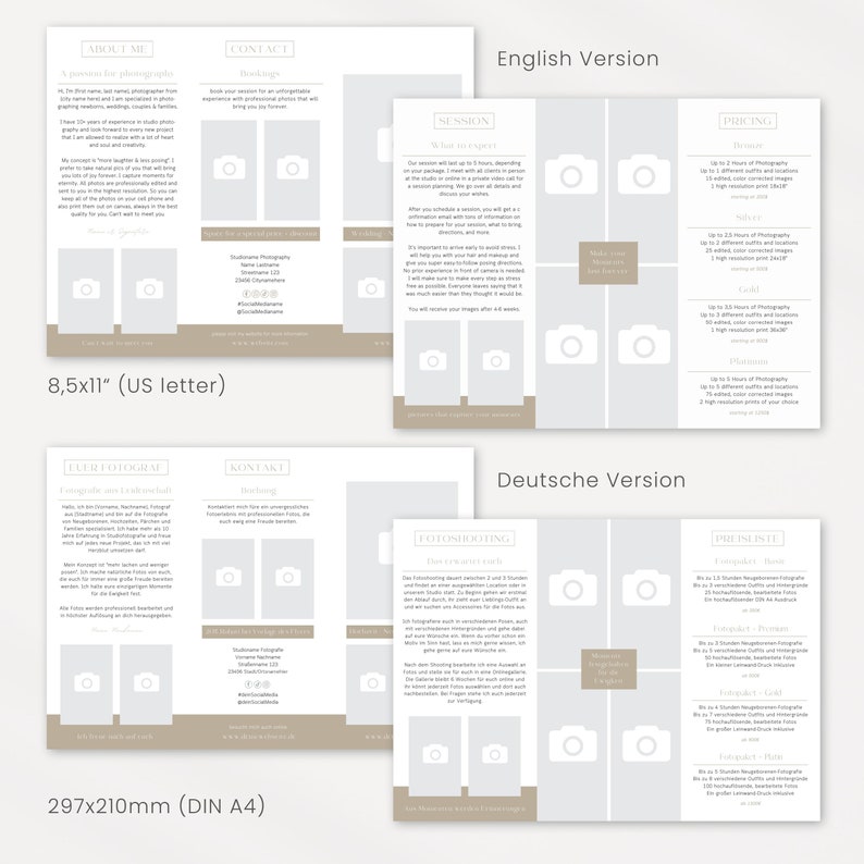 Photography Welcome Guide Flyer Template Design - Etsy