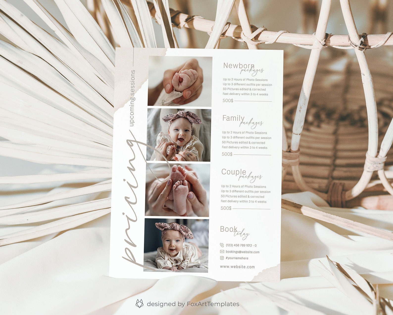 Price List Template for Photographers Photoshop PSD - Etsy